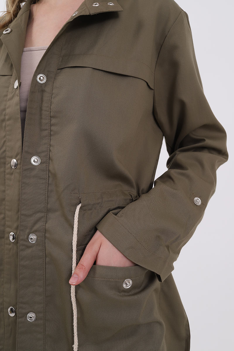 Sell Bianca Drawstring Jacket Olive Outerwear | Berrybenka.com