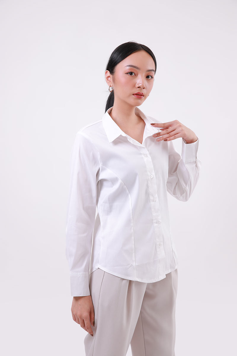 Sell Rona Classic Tailored Shirt White Women shirts Berrybenka